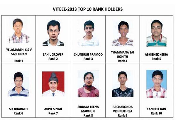 Top 10 rank holders of VITEEE 2013 exam - Careerindia