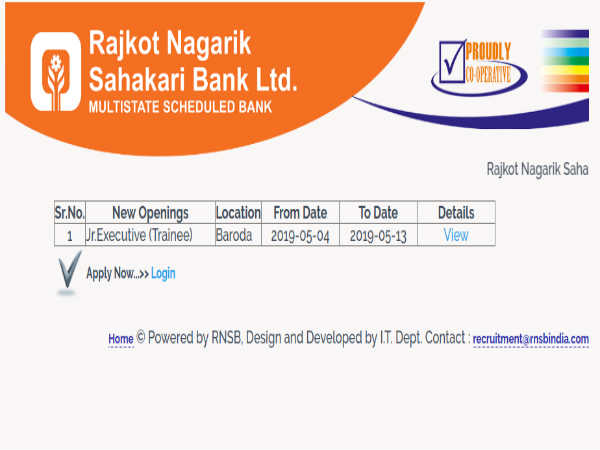 RNSB Recruitment 2019 For Junior Executives (JE); Apply Online Before ...