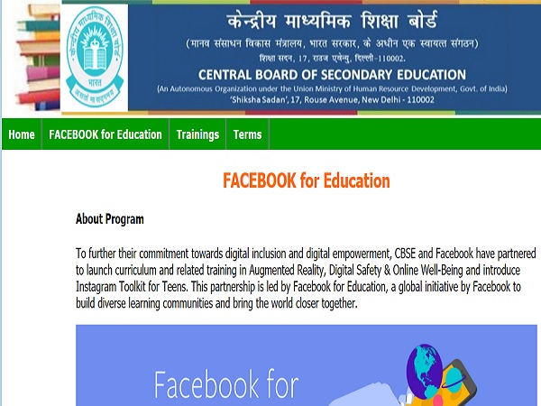 CBSE Facebook For Education: Check Online Course Training On Digital ...