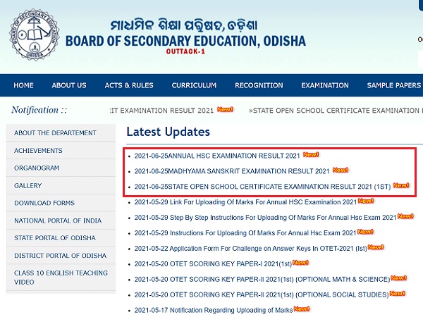 Odisha Madhyama Result And State Open School Certificate Exam Result ...