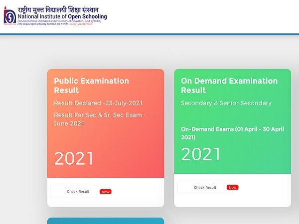 NIOS Result 2021 10th 12th Declared, Download Marksheet And Check Link ...