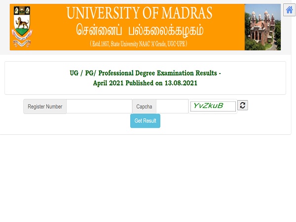 Madras University Result 2021 UG, PG And Professional Degree Declared ...