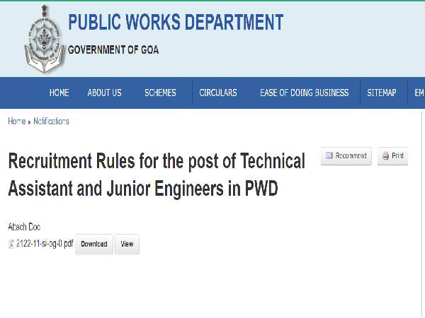 Goa PWD Recruitment 2021 For 368 Junior Engineers And Technical ...