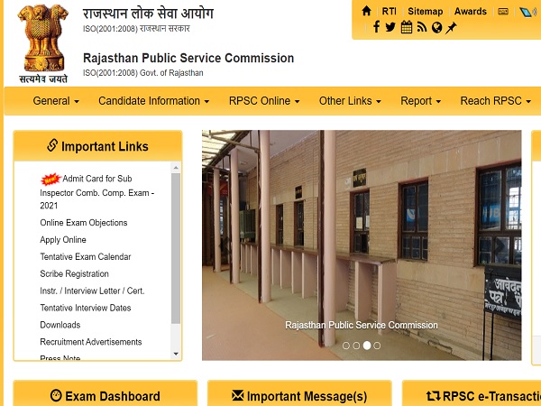 RPSC Rajasthan Police SI Admit Card 2021 Download Link At rpsc ...