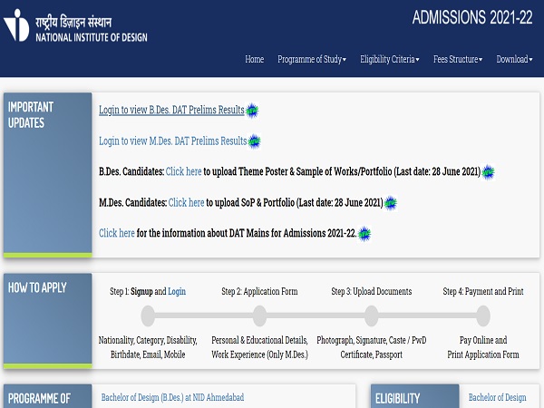 NID DAT 2023: Check Important Dates, Application Process, Eligibility ...